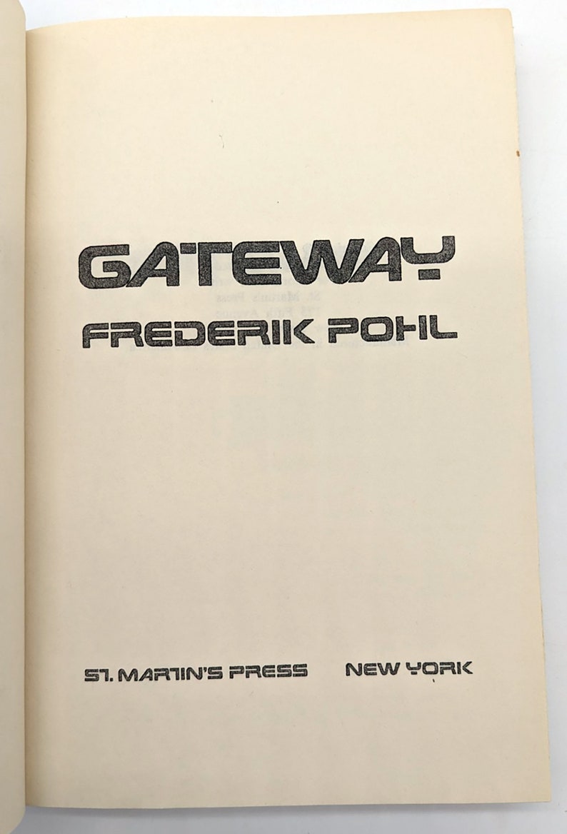 GATEWAY by Frederik Pohl, 1977 1st Edition, Book Club, HC/JD - Etsy