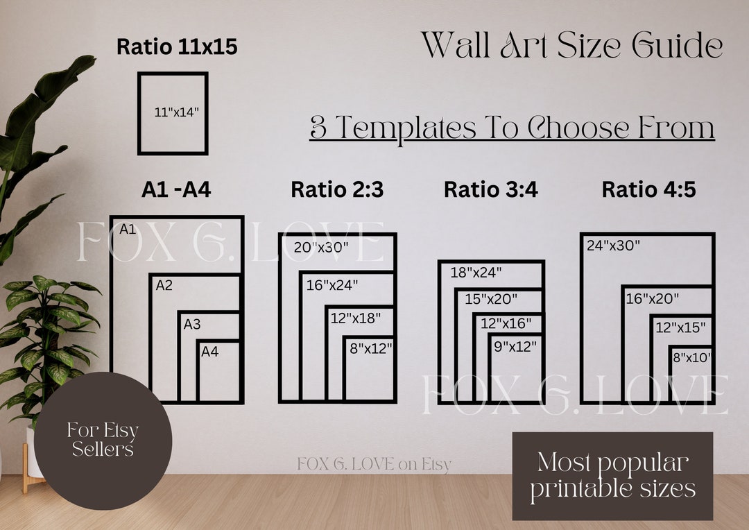 Digital Prints Guide Wall Art Size Guide, Frame Guide, Comparison Chart ...