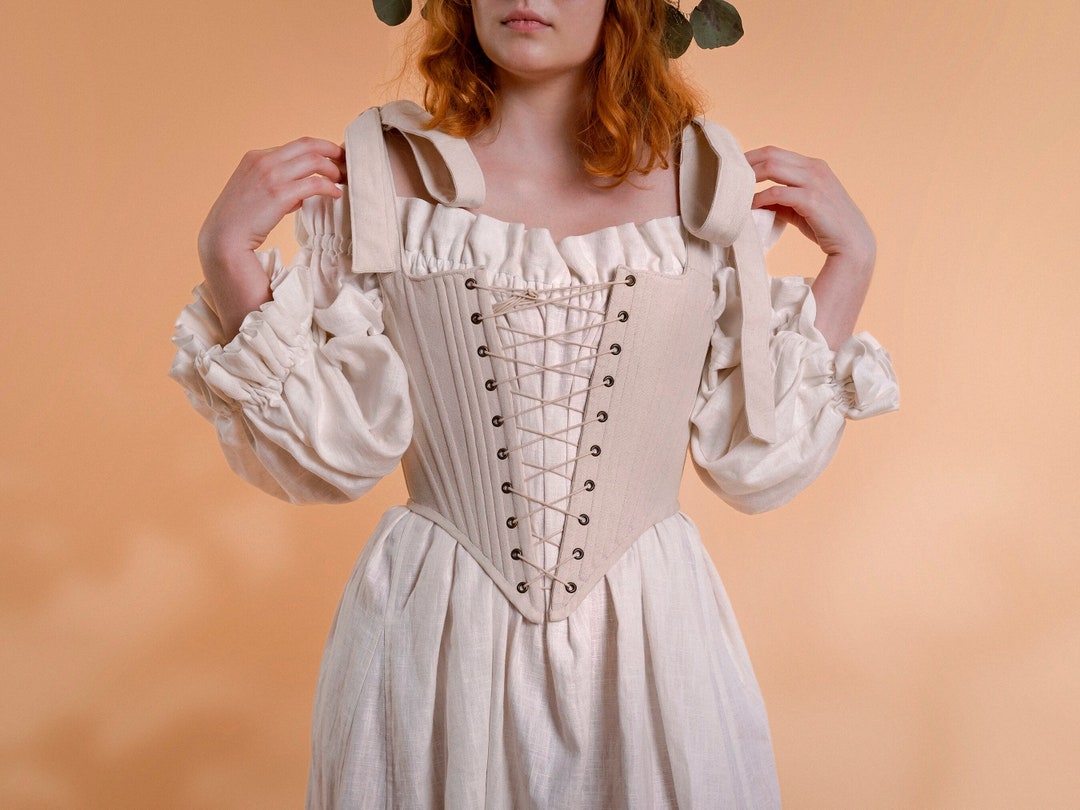 Custom Corset Top With Bow Tie Straps, Renaissance Faire Stays, Back ...