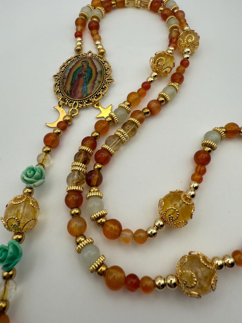Rosary of Our Lady of Guadalupe, Holy Mary, Virgin Mary, Handmade in ...