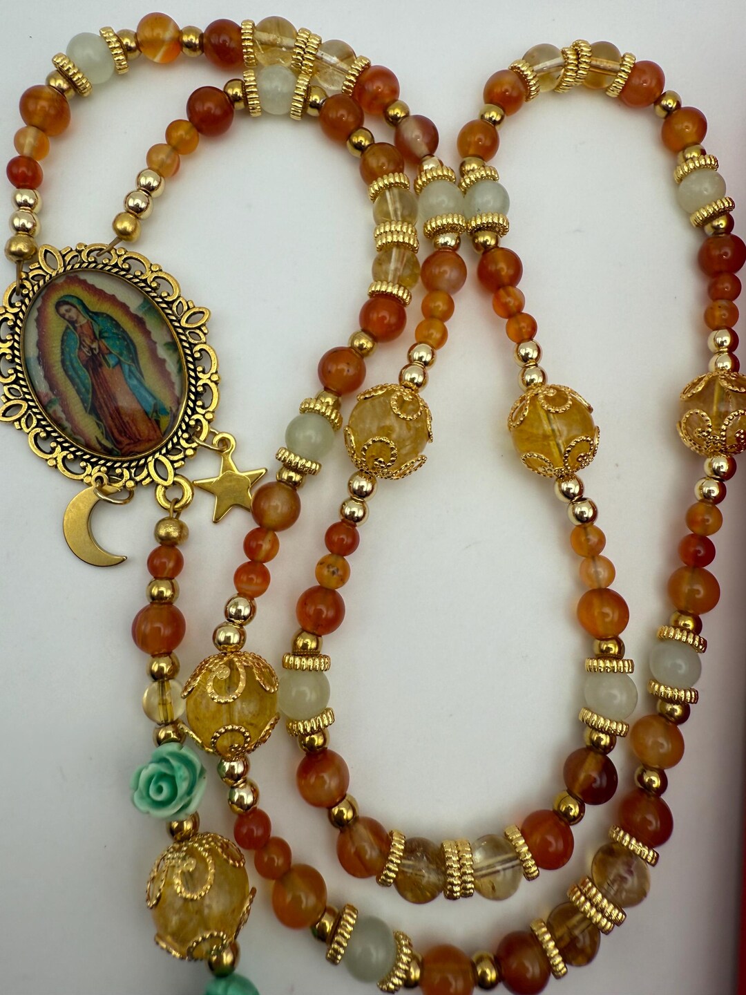 Rosary of Our Lady of Guadalupe, Holy Mary, Virgin Mary, Handmade in ...