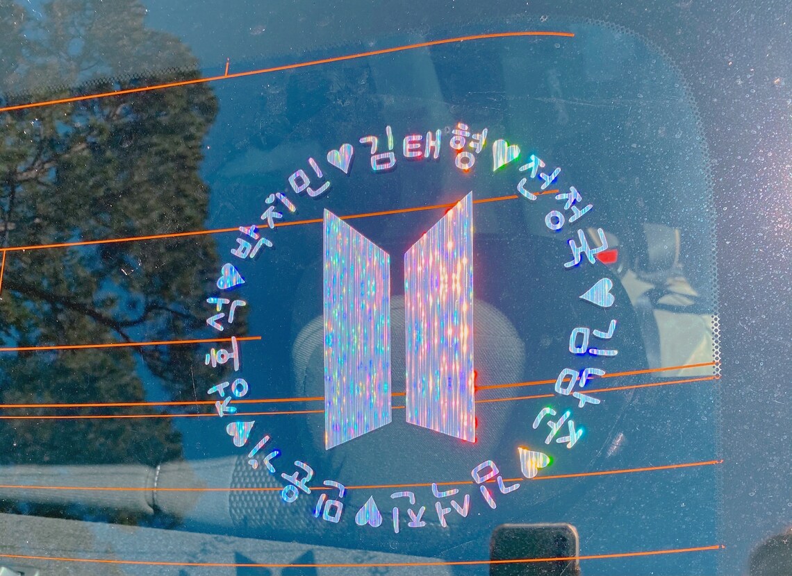 Bangtan BTS Holographic Car Decal Sticker | Etsy
