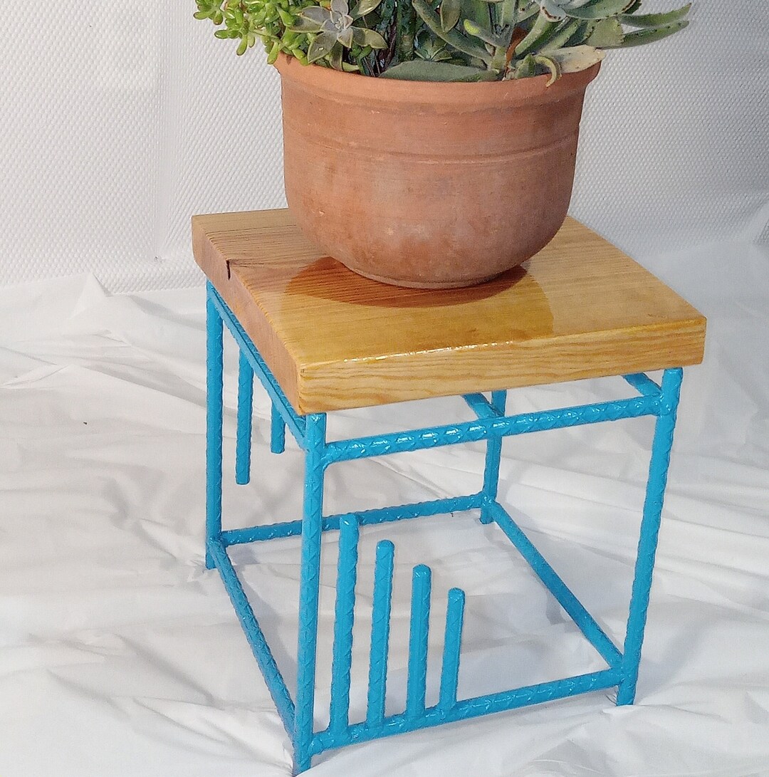 Solid Steel Plant Stand Pine Wood Plant Holder Flower Pot - Etsy