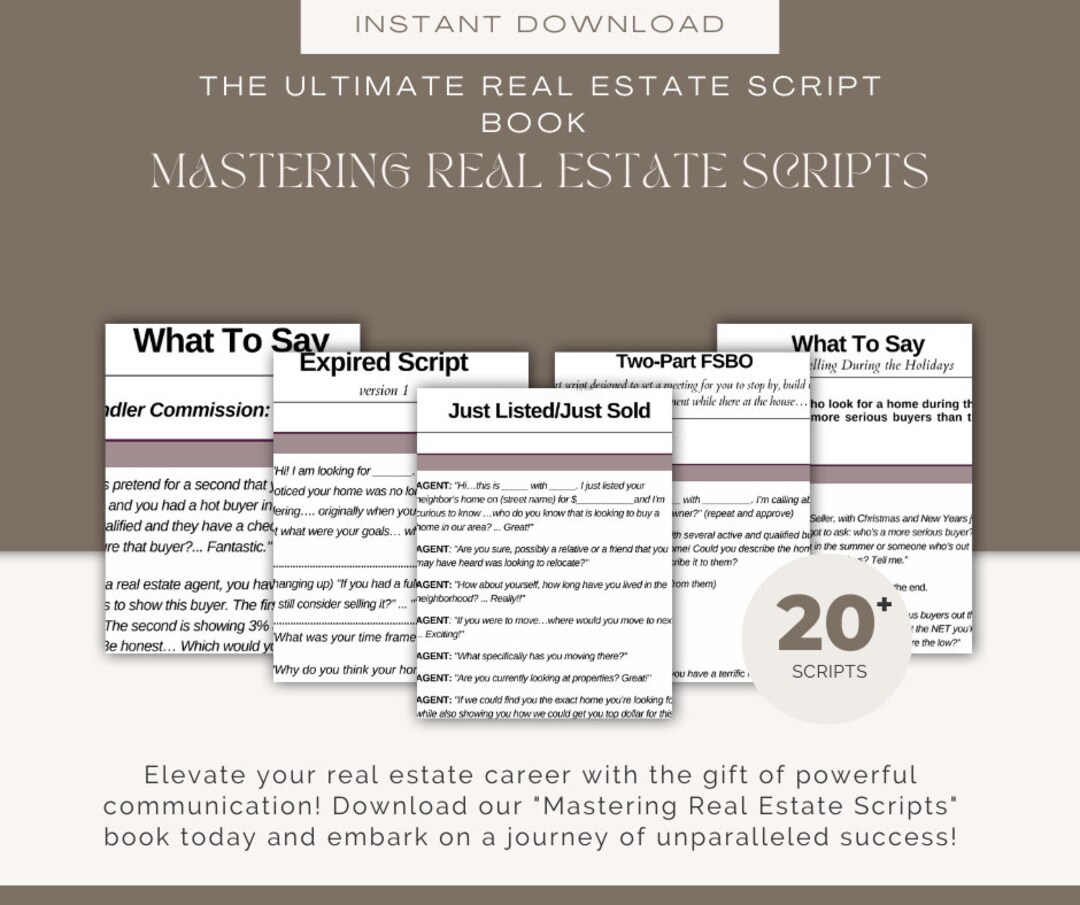 Real Estate Script Book - Etsy