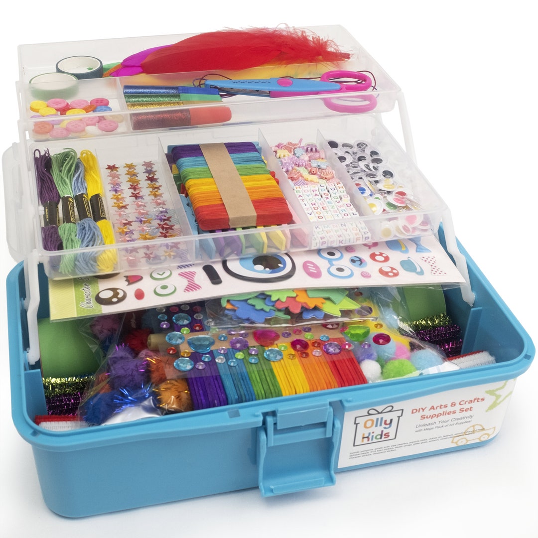 Kids Craft Kit: Art Supplies Library in Plastic Organizer - Etsy