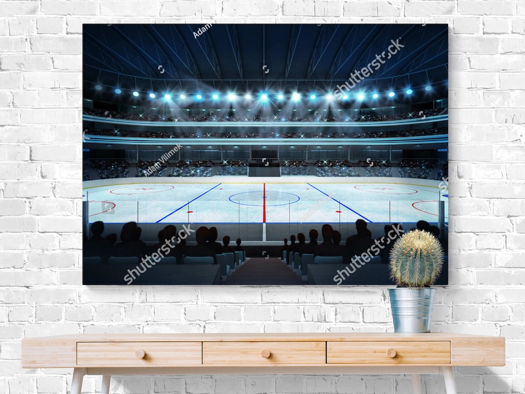 Hockey Stadium Painting Ice Rink Wall Mural Teenage Painting Home Decor ...