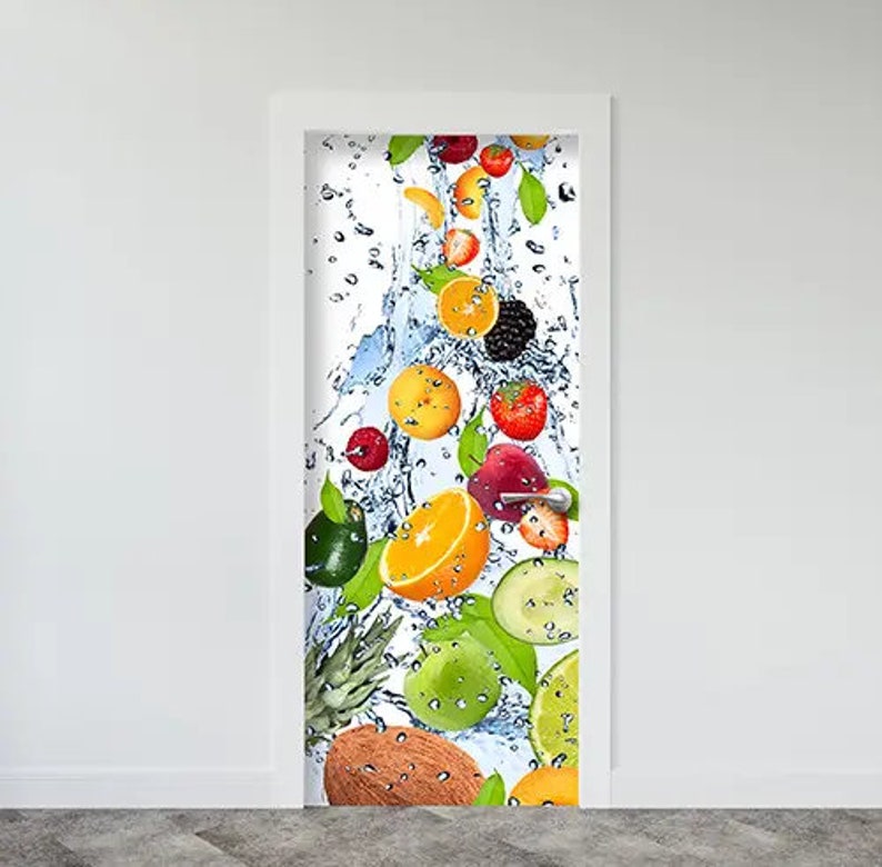 Fruits 3d Door Sticker Vinyl Door Decor Peel & Stick Door Murals ...