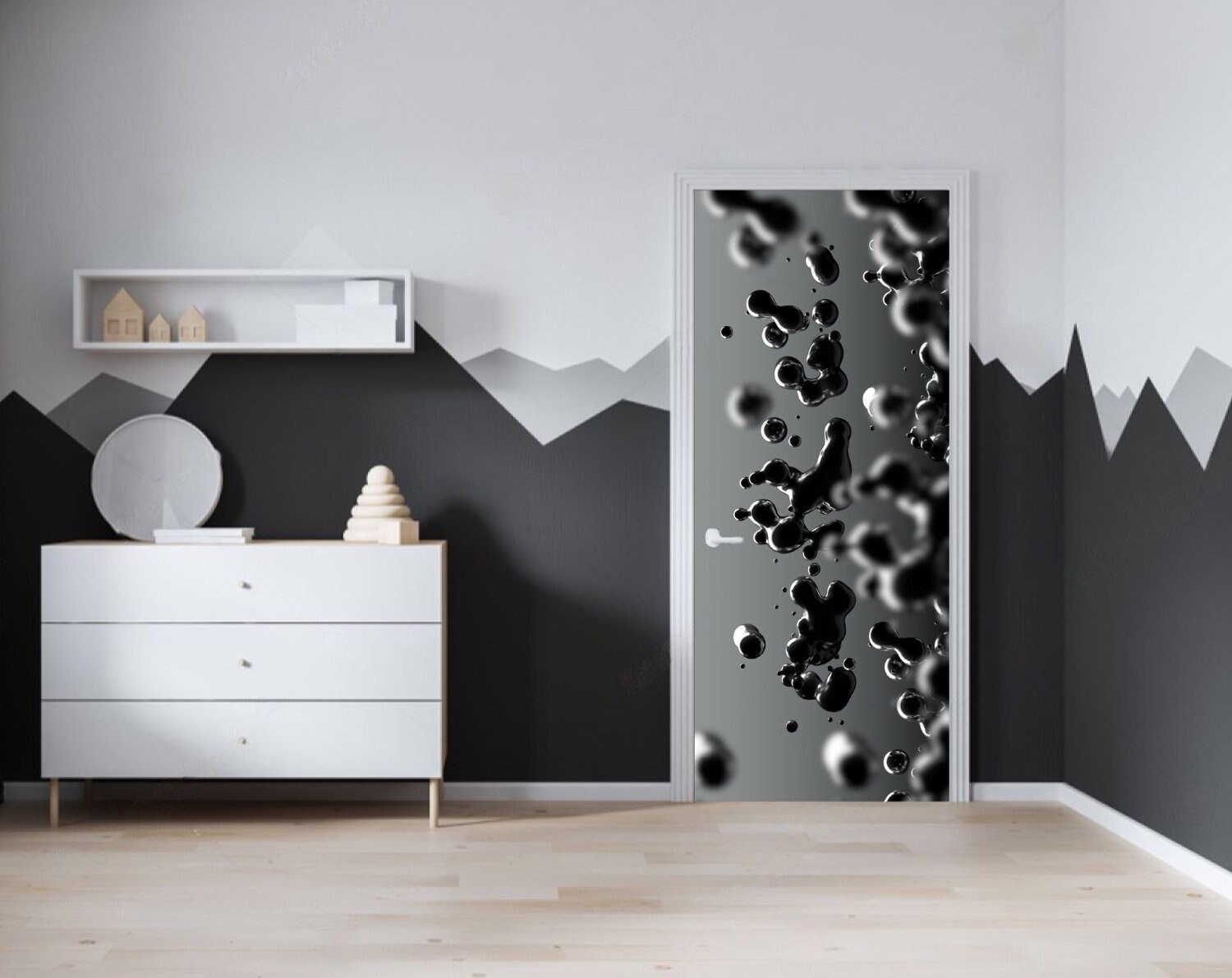 3D DOOR STICKER, Door Decoration, Door Wallpaper Peel and Stick Mural ...