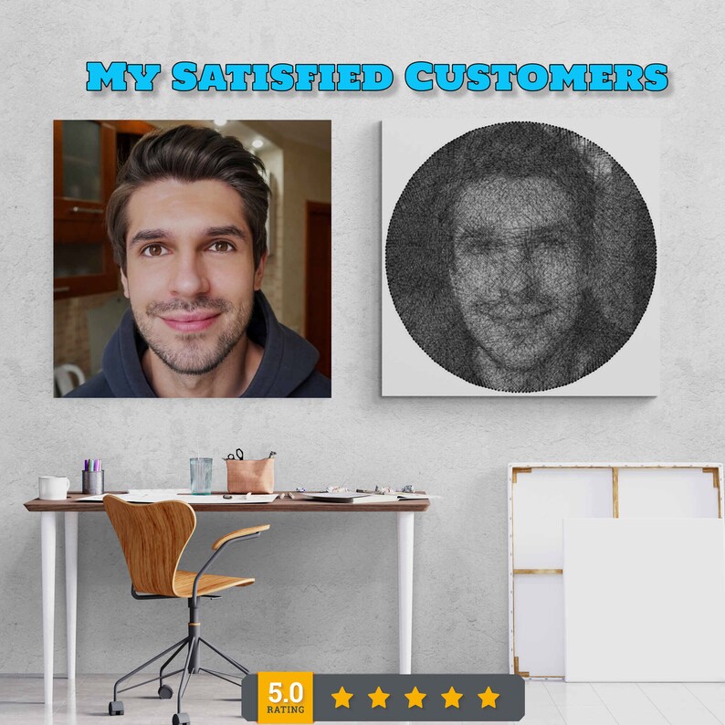 Personalized String Art Portrait, Thread Portrait, Gift for Everyone ...