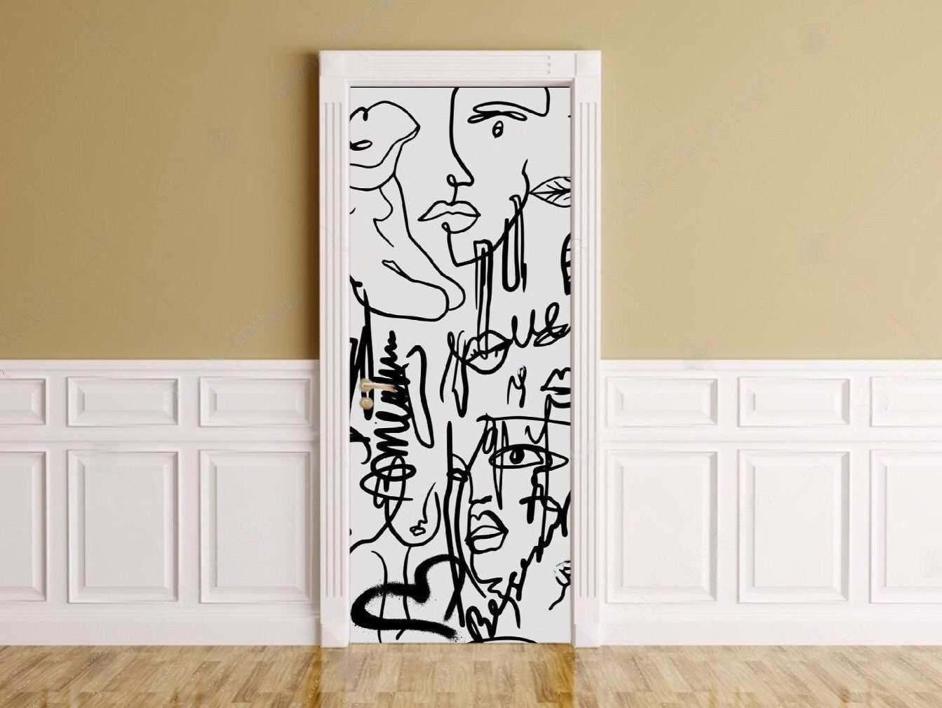 Art Graffiti Door Sticker Vinyl Door Decor Peel and Stick Door ...