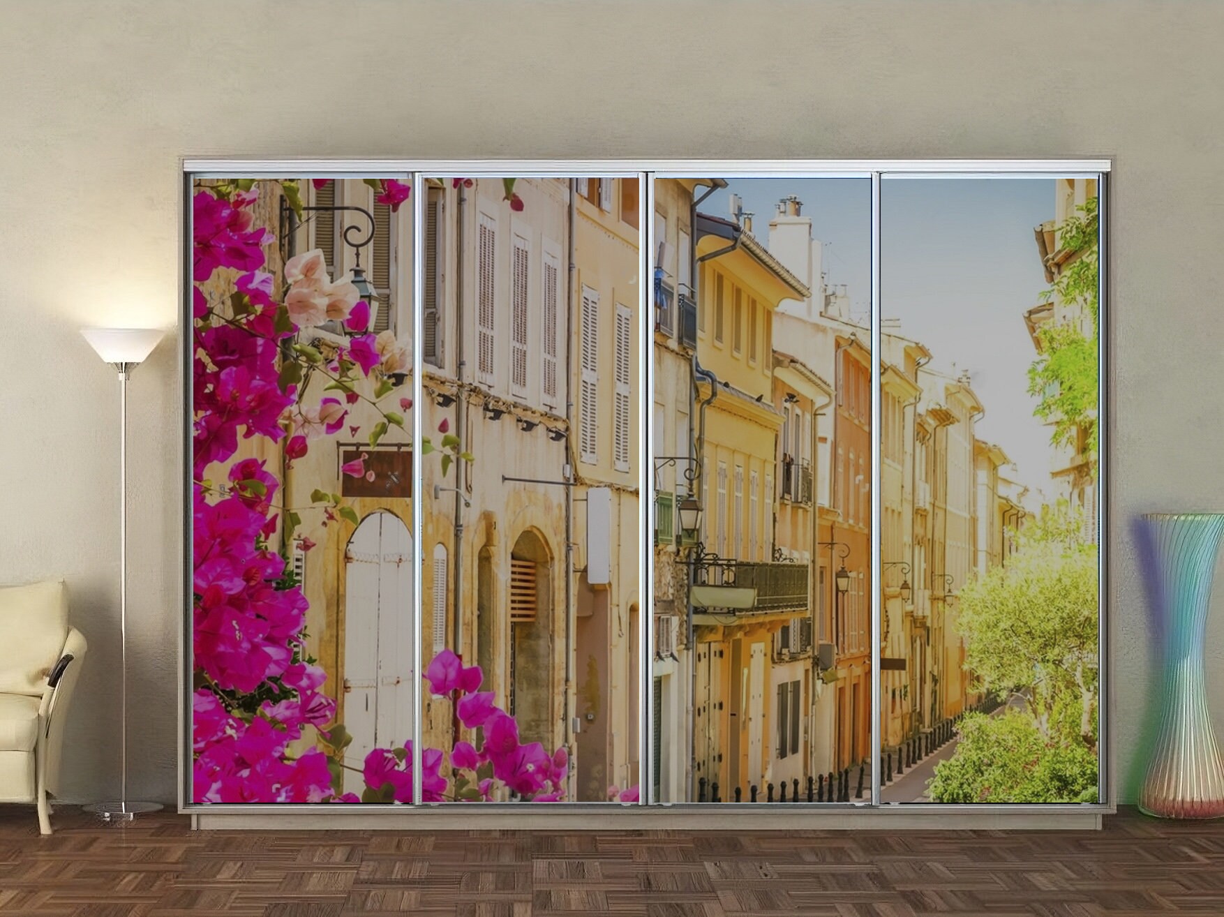 Old Town Closet Door Sticker Peel and Stick for Wardrobe Door Design ...