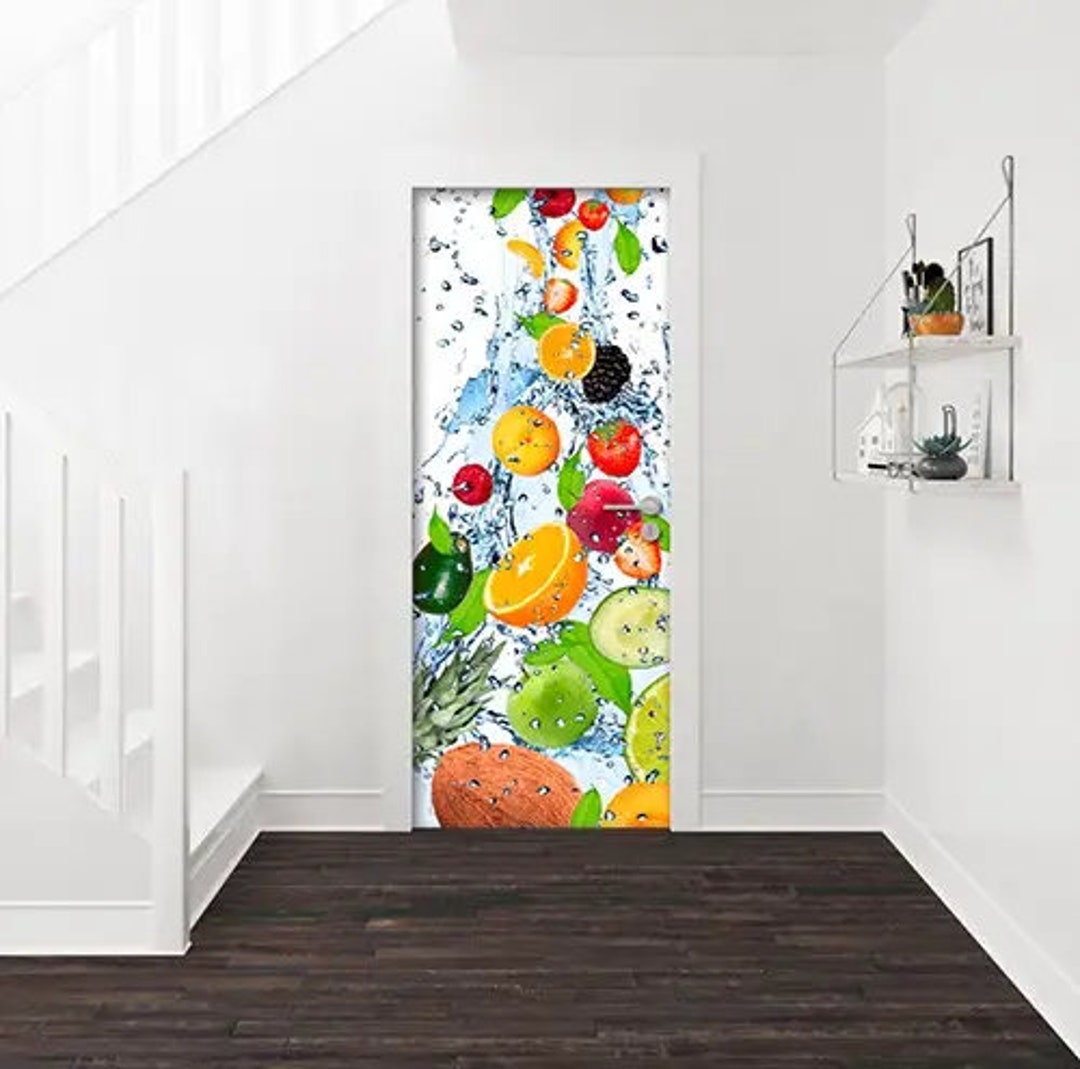 Fruits 3d Door Sticker Vinyl Door Decor Peel & Stick Door Murals ...