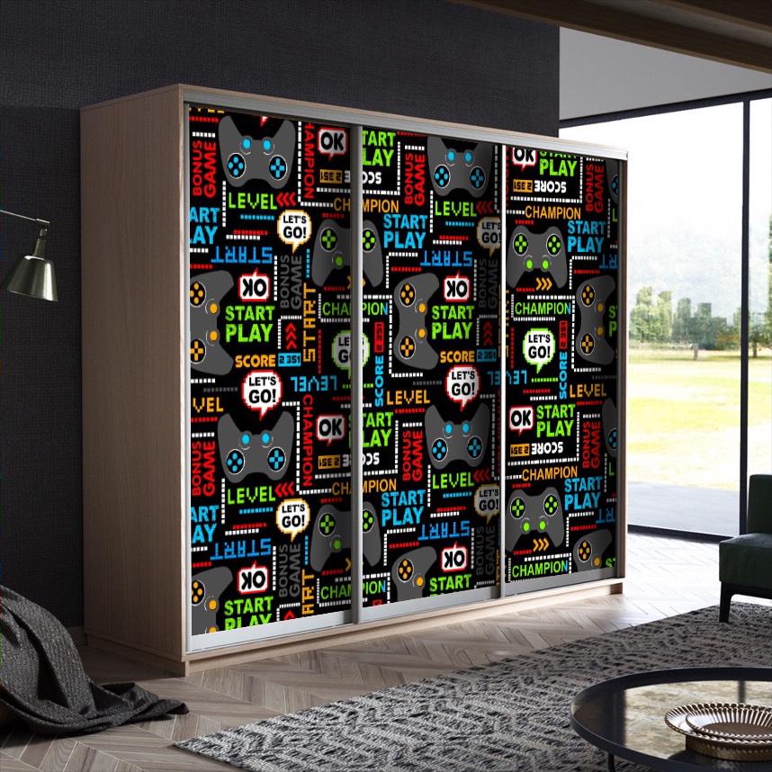 Game Room Wardrobe Sticker – Vinyl Door Decal, Teen Boy Decor - Etsy
