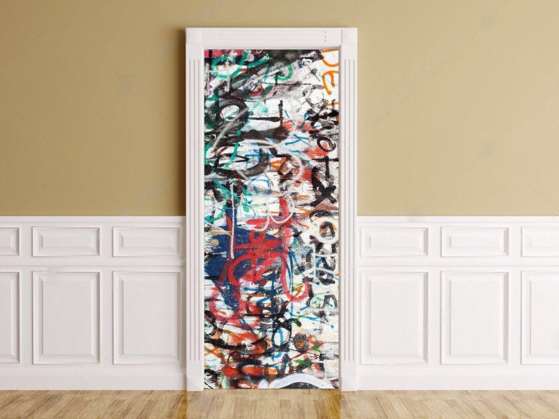 Graffiti Door Sticker 02 Vinyl Door Decor Graffiti Peel & - Etsy