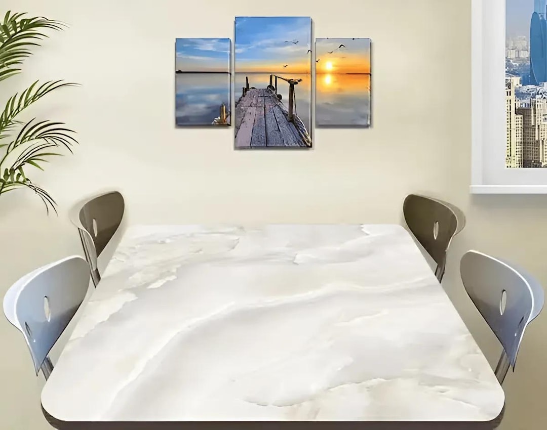 Marble Table Stickers, Vinyl Adhesive Table Decal, Unique Glass Sticker ...