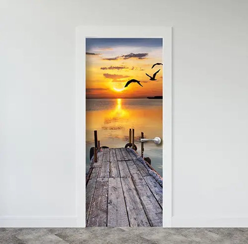 Nature Door Sticker Vinyl Door Decor Peel and Stick Door Decal ...