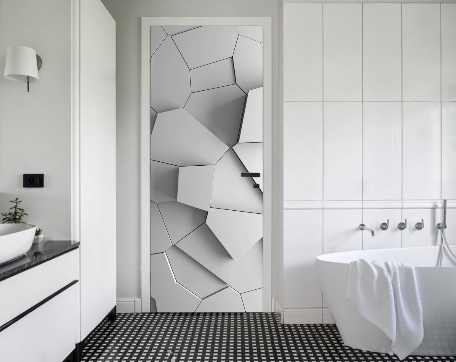 Modern Door Sticker, 3D Door Mural, Door Decor, Peel & Stick, Door Art ...