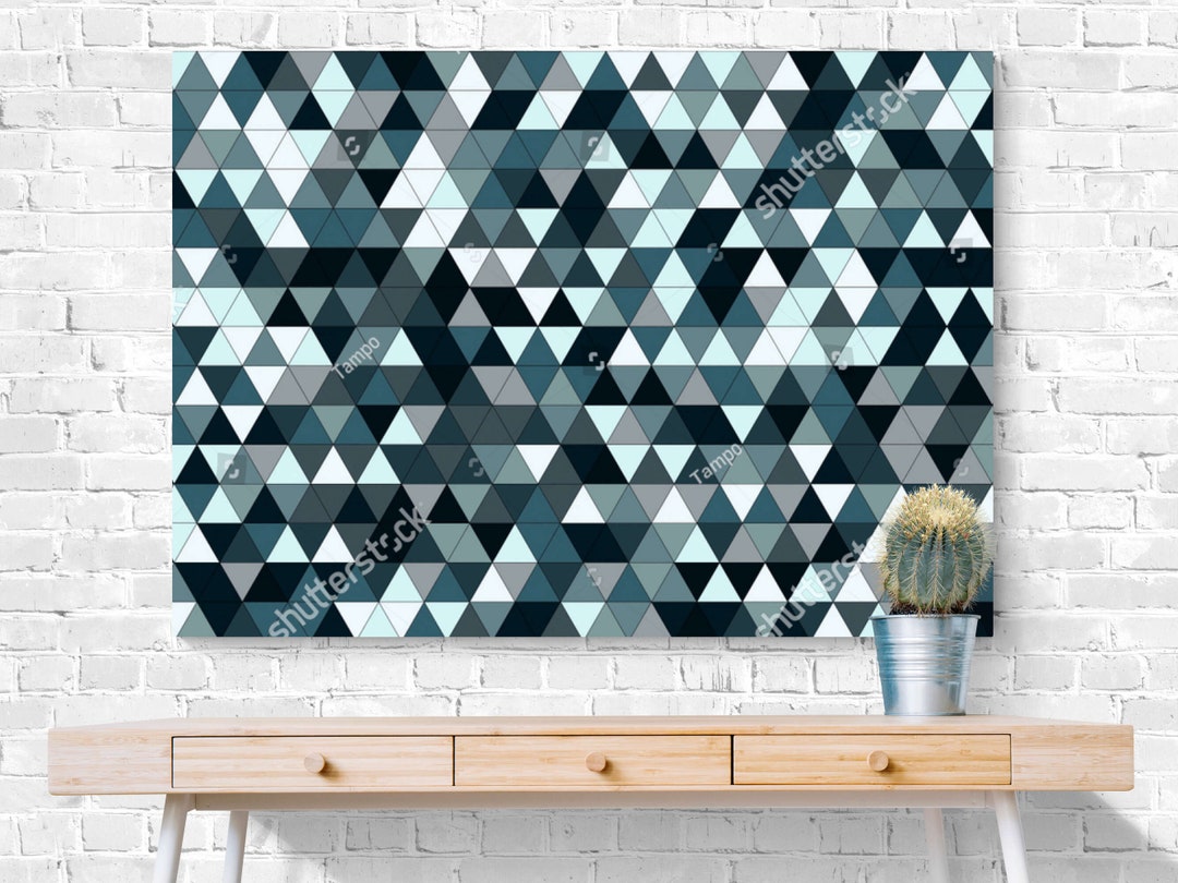 Geometric Triangles Wall Art Canvas Home Decor Art 3D Painting Wall ...
