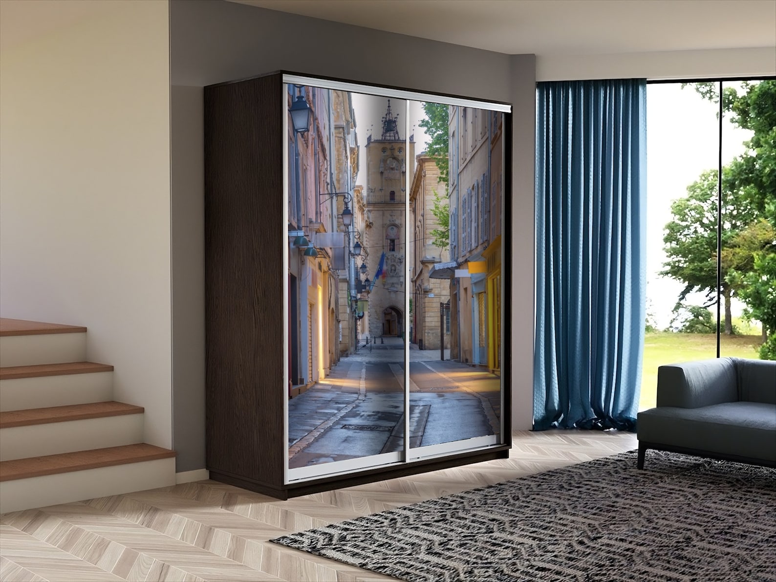 Closet Door Ideas Peel and Stick Door Sticker With Petite Provence ...