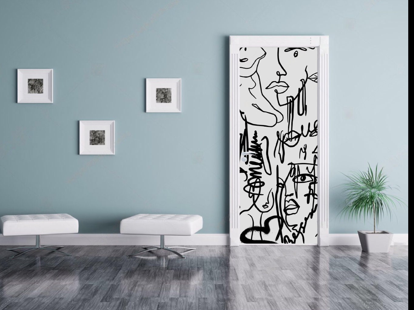 Abstract Graffiti Door Sticker - Peel and Stick Vinyl Decal - Etsy