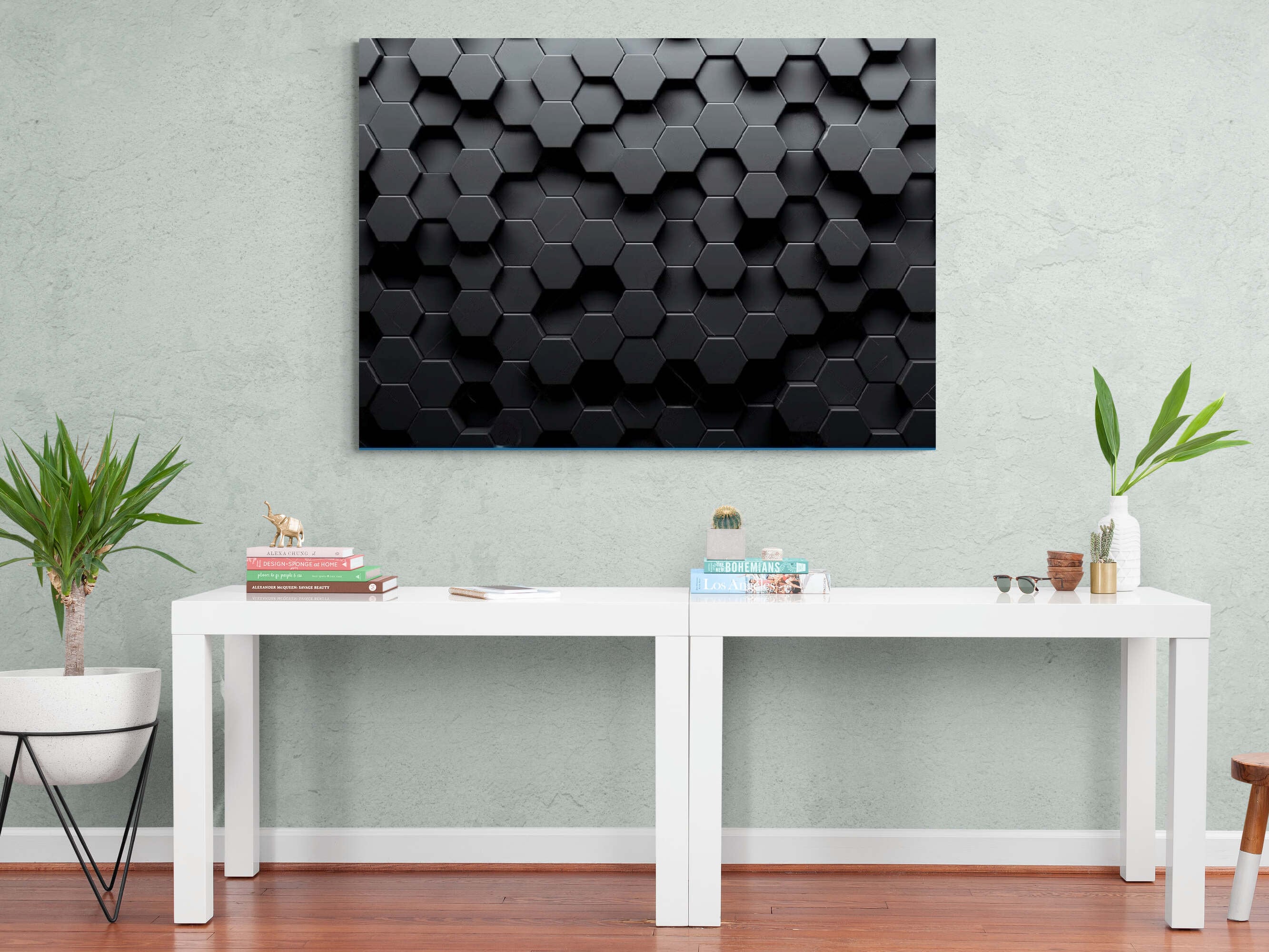 3d PRINTED WALL ART, Minimal Painting, Oversized Wall Art, Black 3d ...