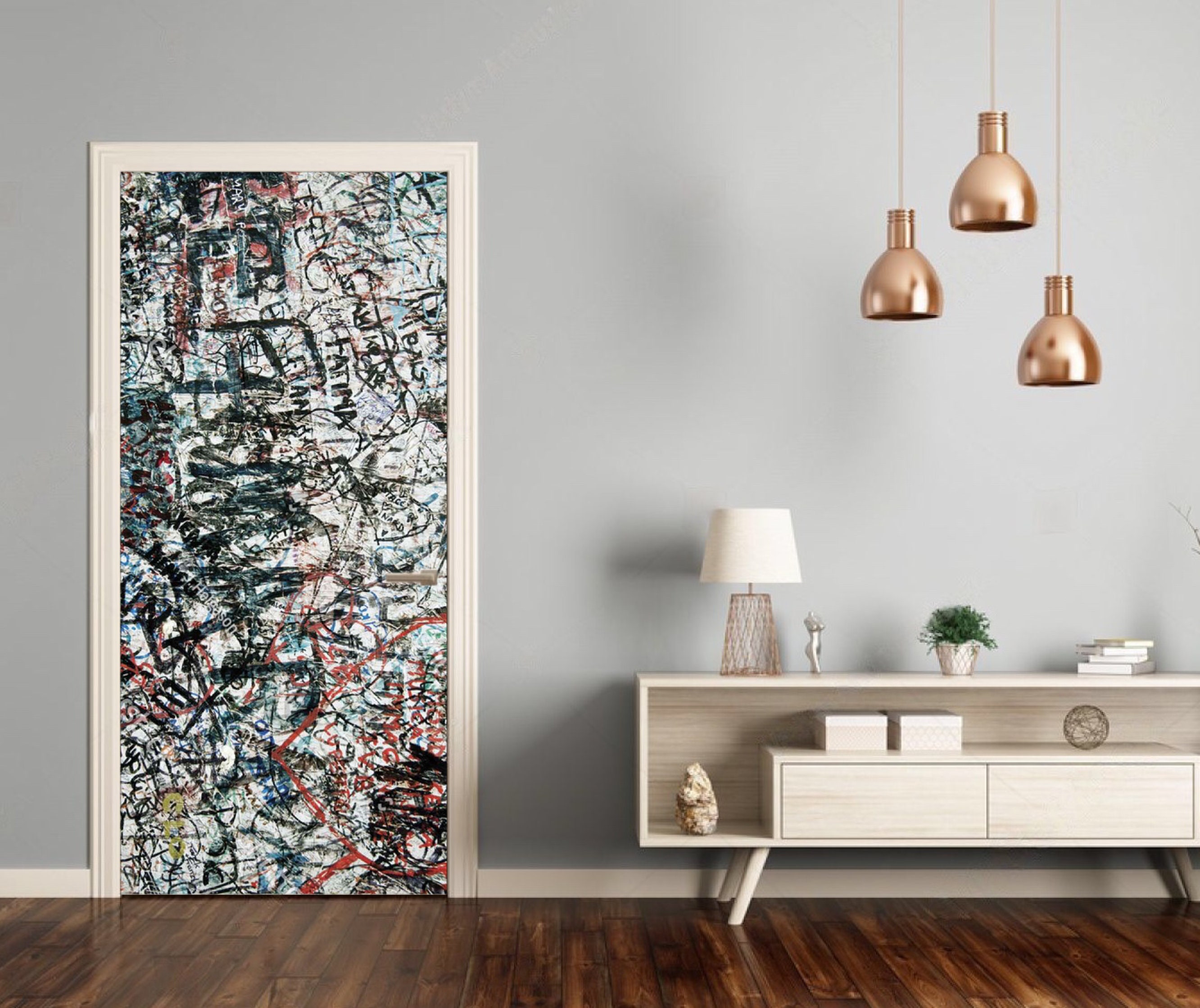 Graffiti Art Vinyl Door Sticker, Peel and Stick Wallpaper - Etsy