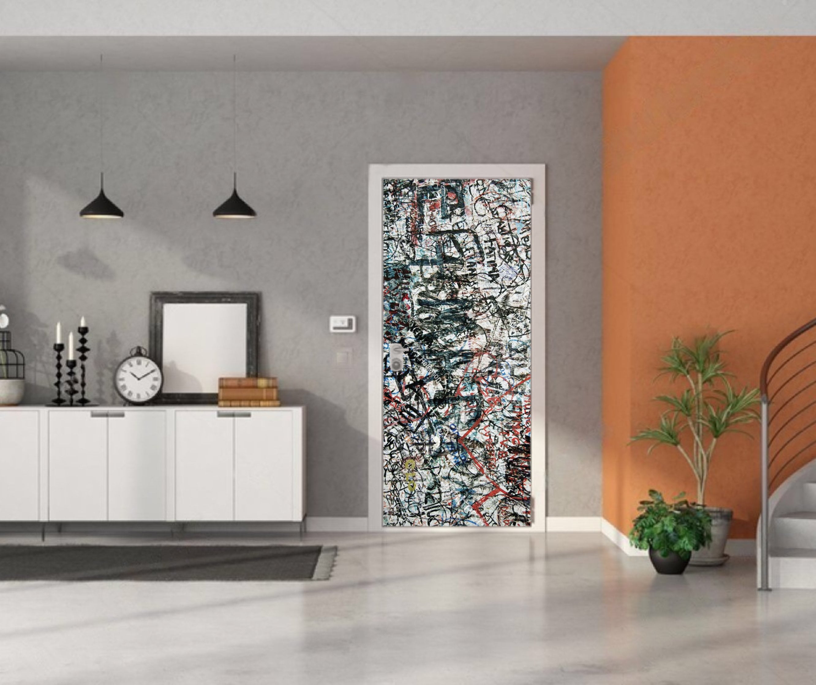 Graffiti Door Sticker, Vinyl Door Decor Graffiti Peel and Stick Door ...