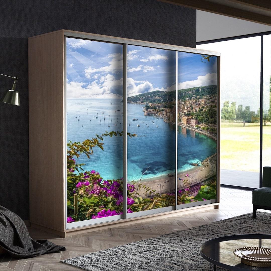 Coastal View Wardrobe Sticker: Ocean Door Vinyl, Custom Sizes - Etsy ...