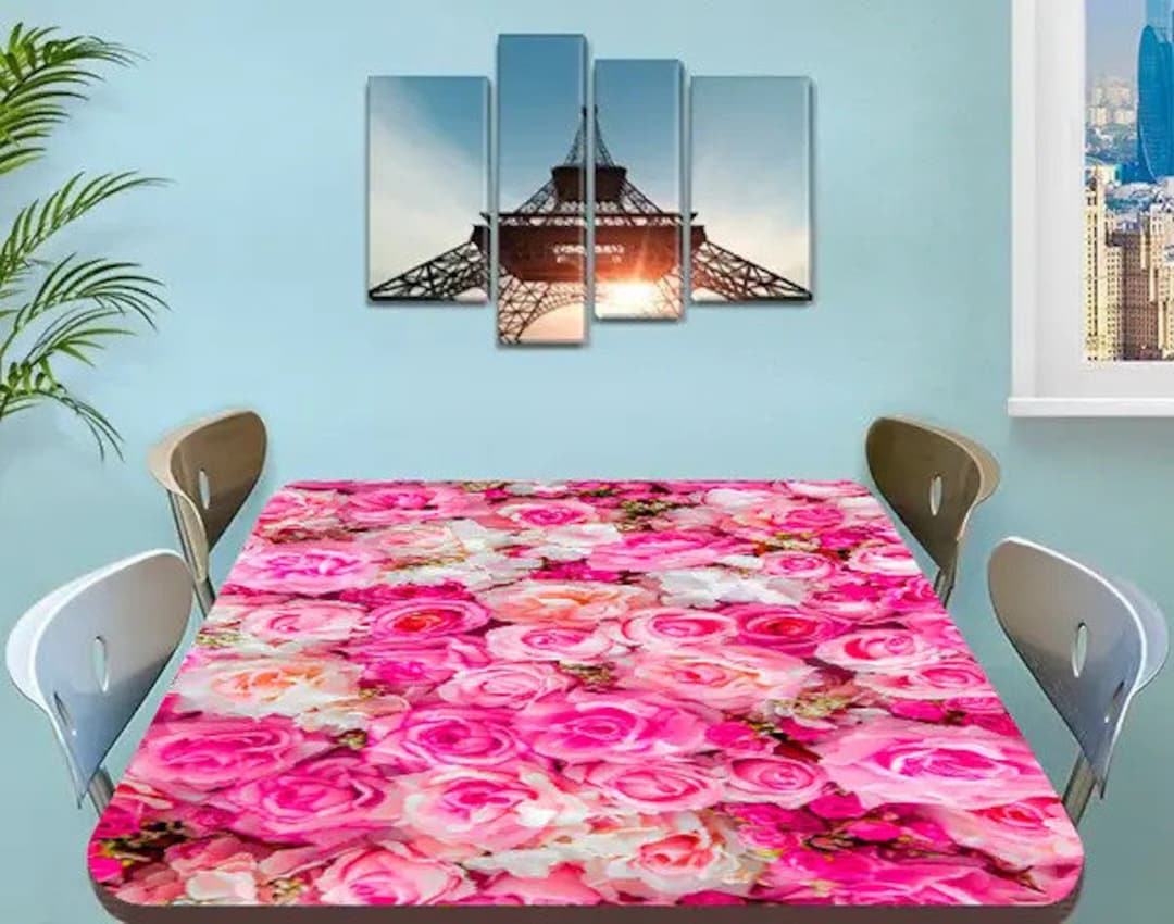 Floral Vinyl Sticker, Modern Table Decor, Furniture Sticker Art ...