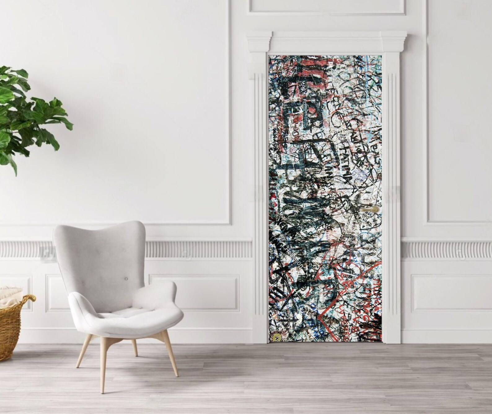 Graffiti Door Sticker, Vinyl Door Decor Graffiti Peel and Stick Door ...