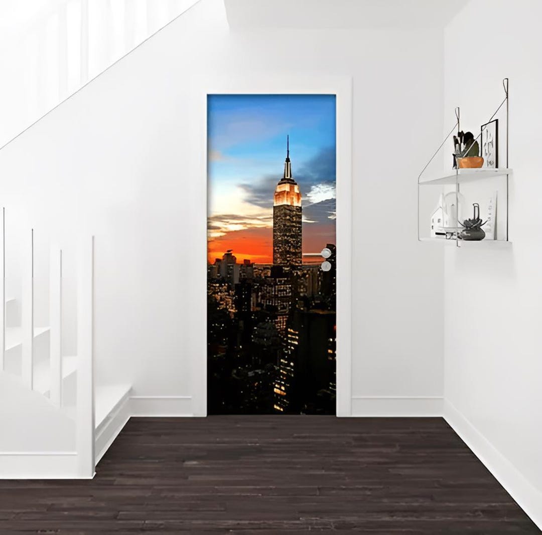 Peel-and-stick Door Mural - Easy-to-apply Landscape Vinyl Wrap ...