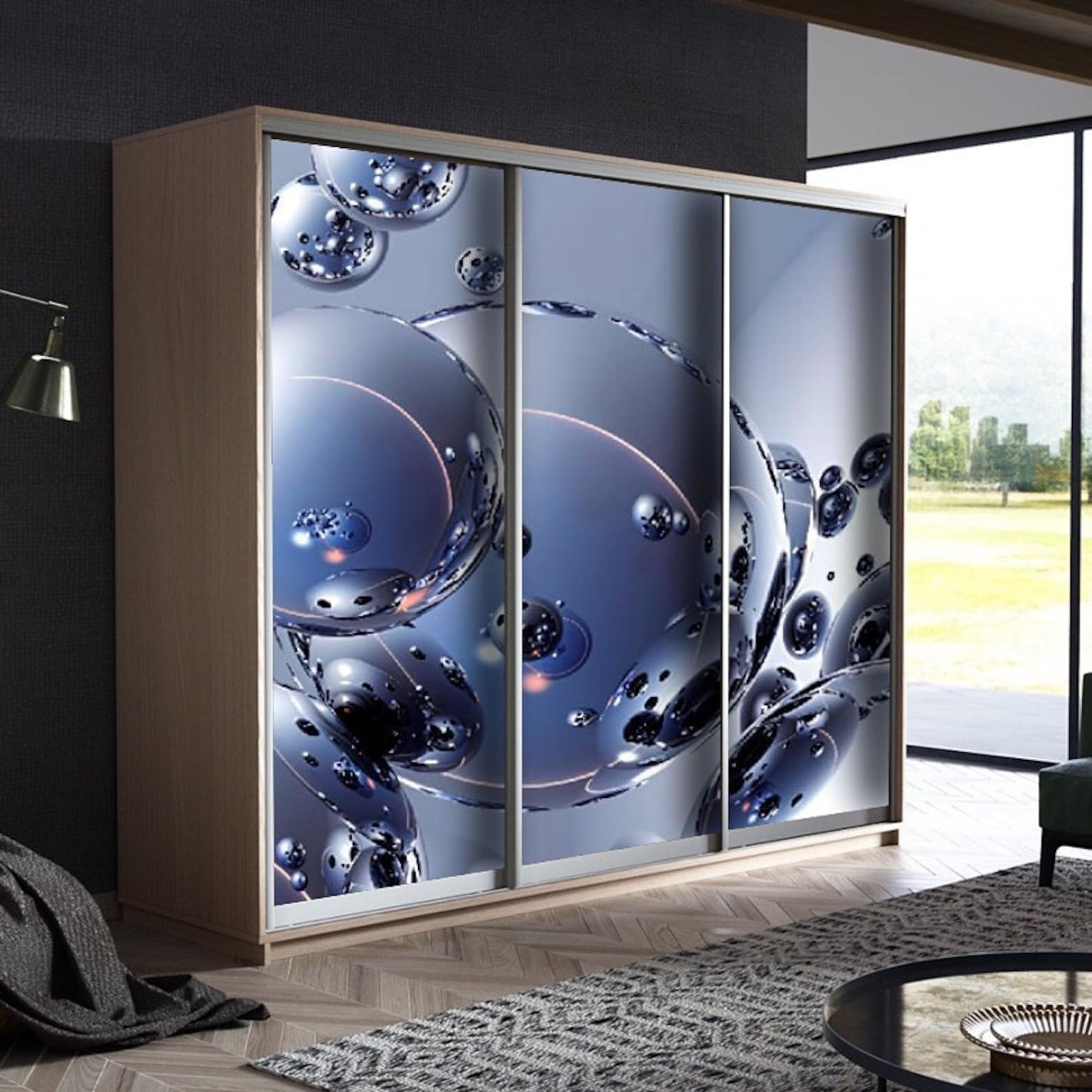 Peel and Stick 3D Closet Door Decal - Custom Wardrobe Door Art, 3D ...