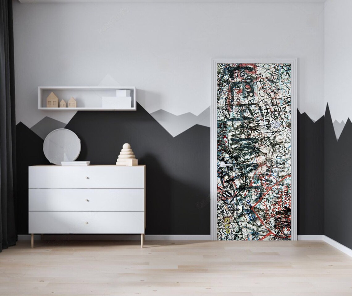 Graffiti Door Sticker, Vinyl Door Decor Graffiti Peel and Stick Door ...