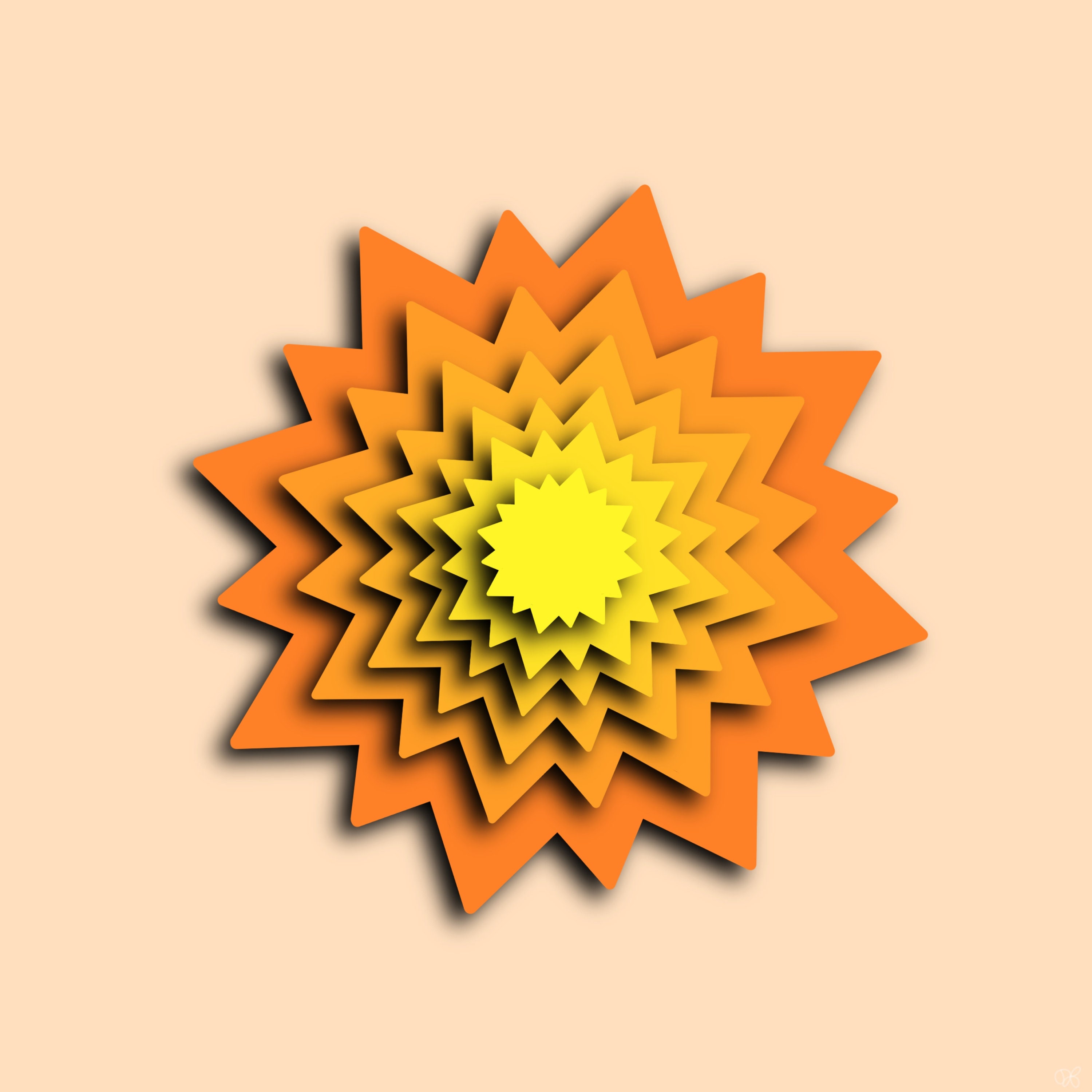 Sunburst Cutout Design - Etsy
