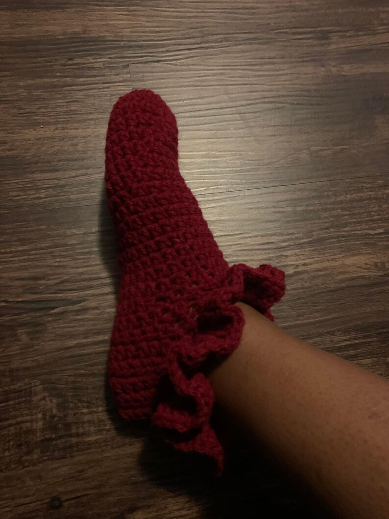 Crochet Socks With Ruffles, Crochet Footies With Ruffles, Ruffle ...