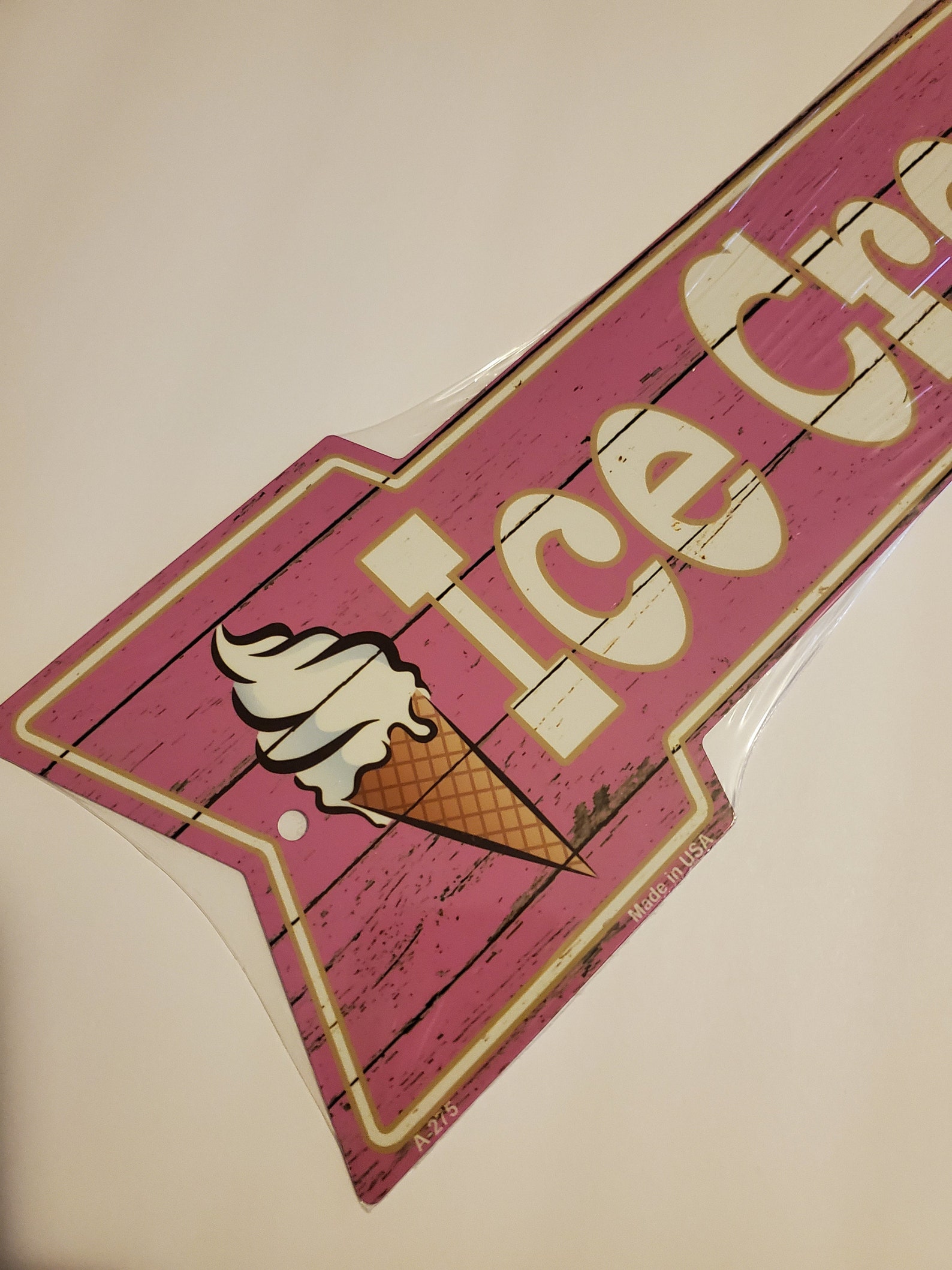 ICE CREAM 5 x 17 tin sign arrow tin gift | Etsy