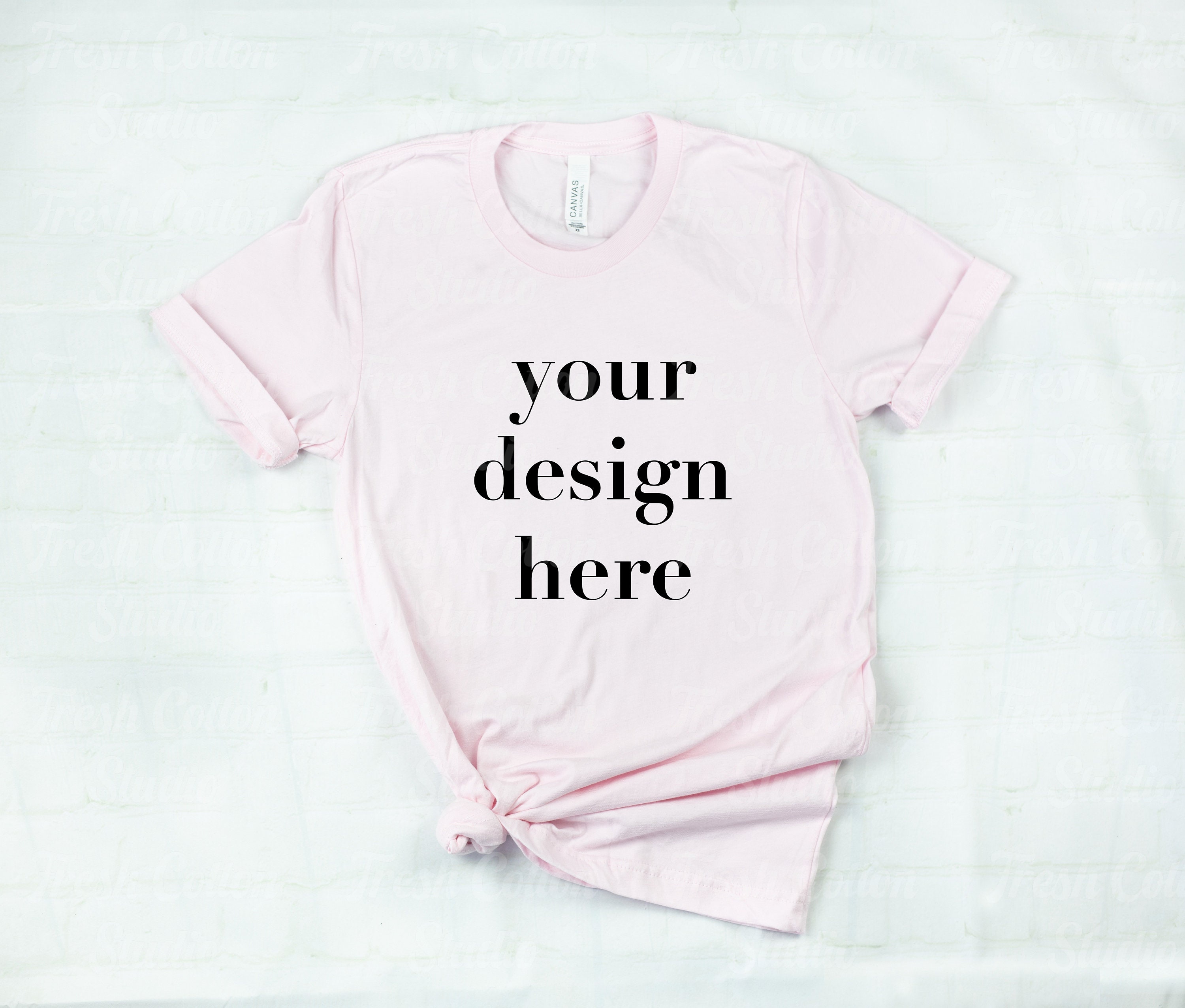 Bella Canvas 3001 Light Pink T-shirt Unisex Flat Lay Blank Mockup - Etsy