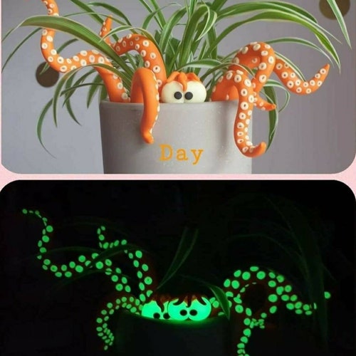 Octopus Plant Pot Decoration.pot Accessory.plant Pet.glow in - Etsy Canada