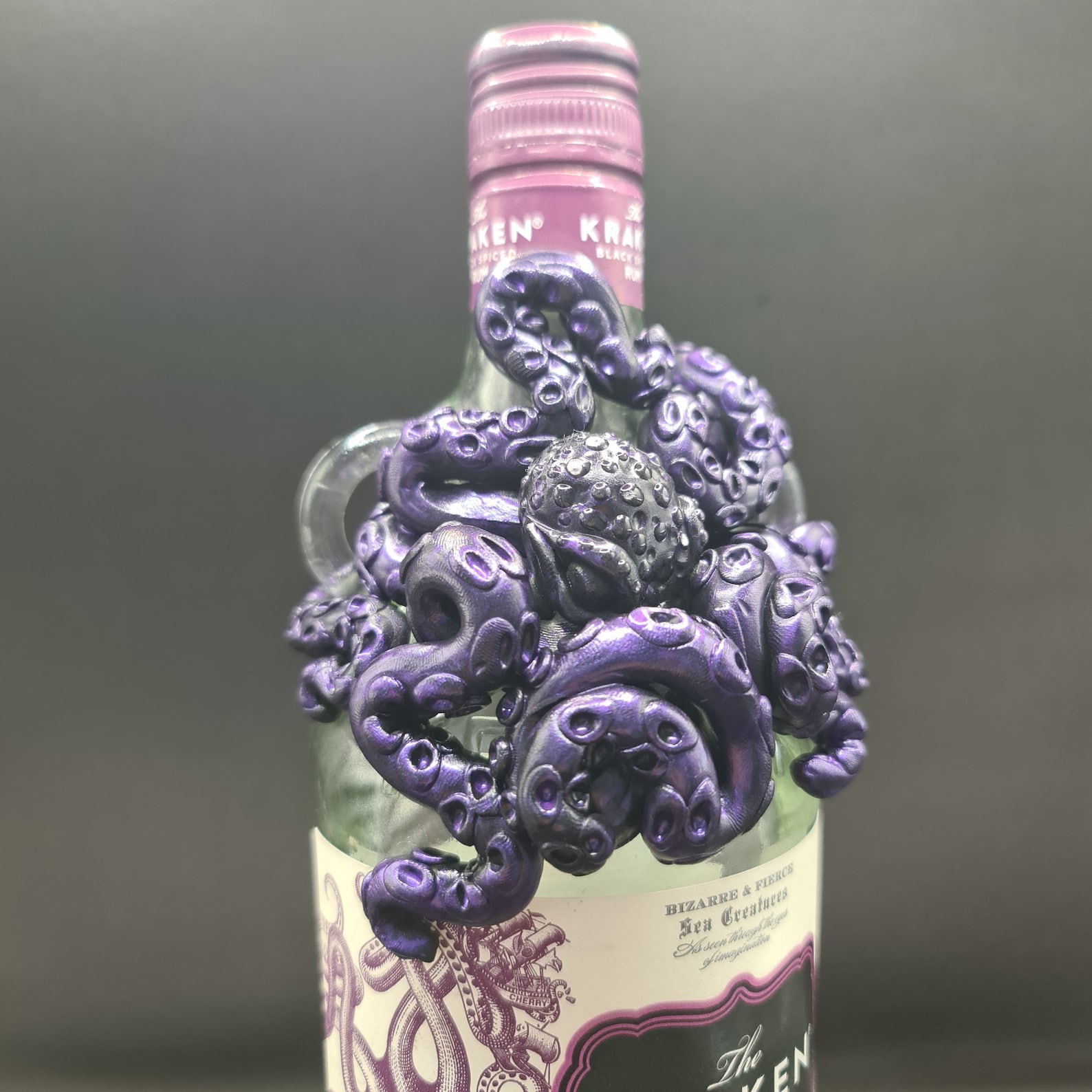 Octopus Sculpture on Bottle, Kraken Bottle, Polymer Clay Octopus ...
