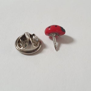Handmade Polymer Clay Ladybug Pin: Lucky Brooch, Ladybird Pin. - Etsy UK