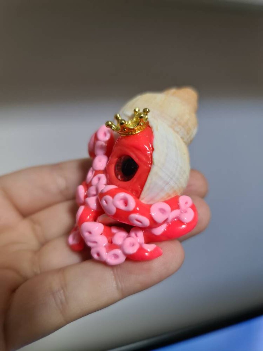 Octopus in the Seashell, Cute Plant Decoration, Fairy Garden Decor ...