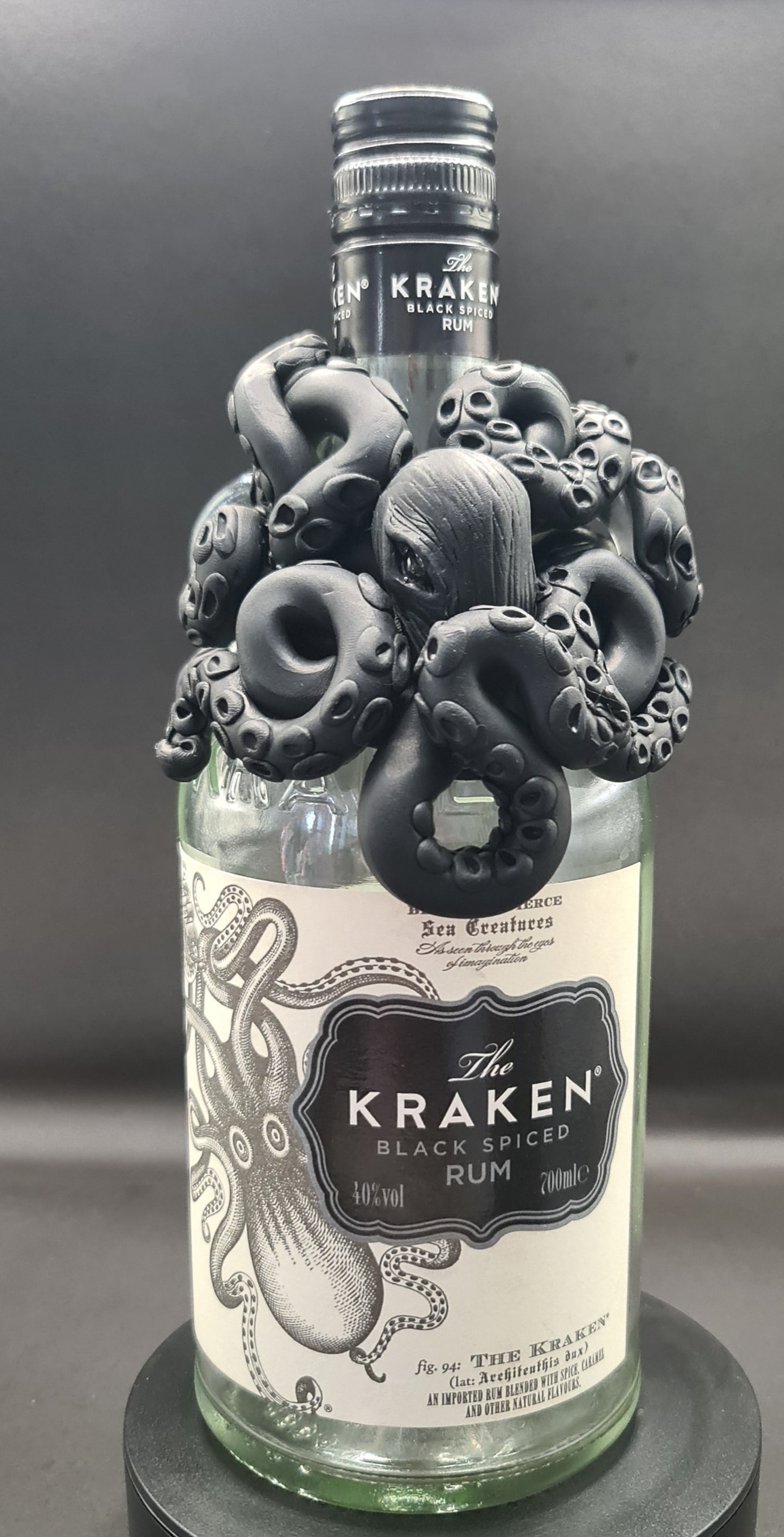 Octopus Sculpture on Bottle, Kraken Bottle, Polymer Clay Octopus ...