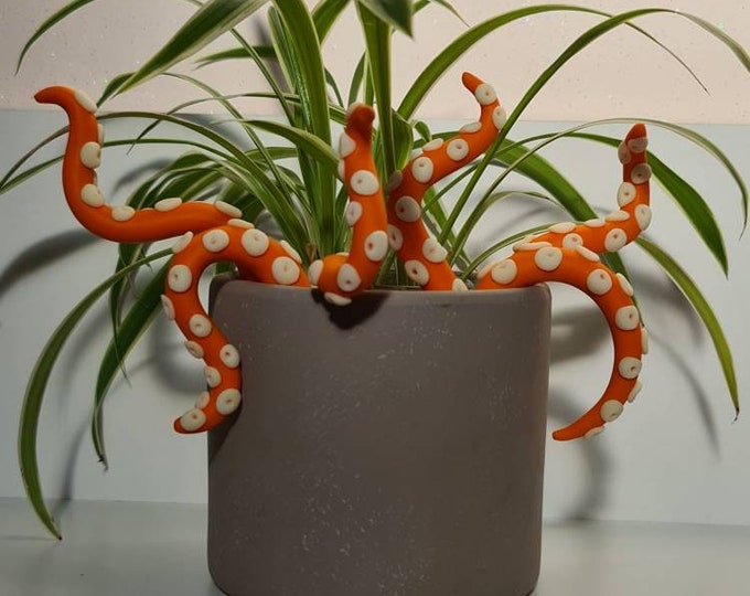 ONE Extra Octopus Tentacle, Plant Pot Decoration, Fairy Garden, Glow in ...