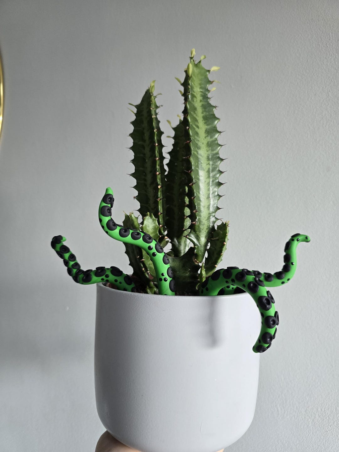 Octopus Plant Pot Decoration: Polymer Clay Tentacles, Quirky Plant Pet ...