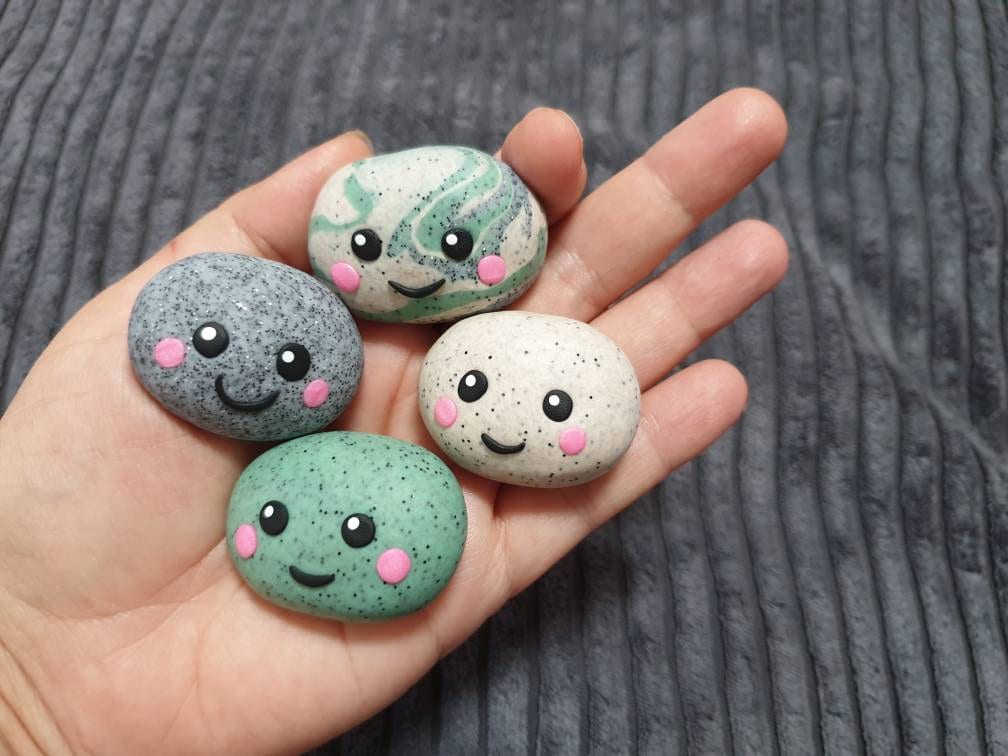 You Rock Cute Kawaii handmade Pet Rock Novelty gift Adopt | Etsy