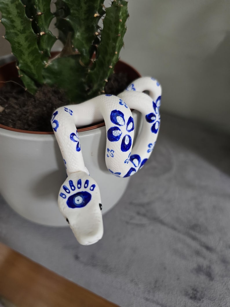 Charming Polymer Clay Snakes | Unique Plant Pot Decor | Handmade Home ...
