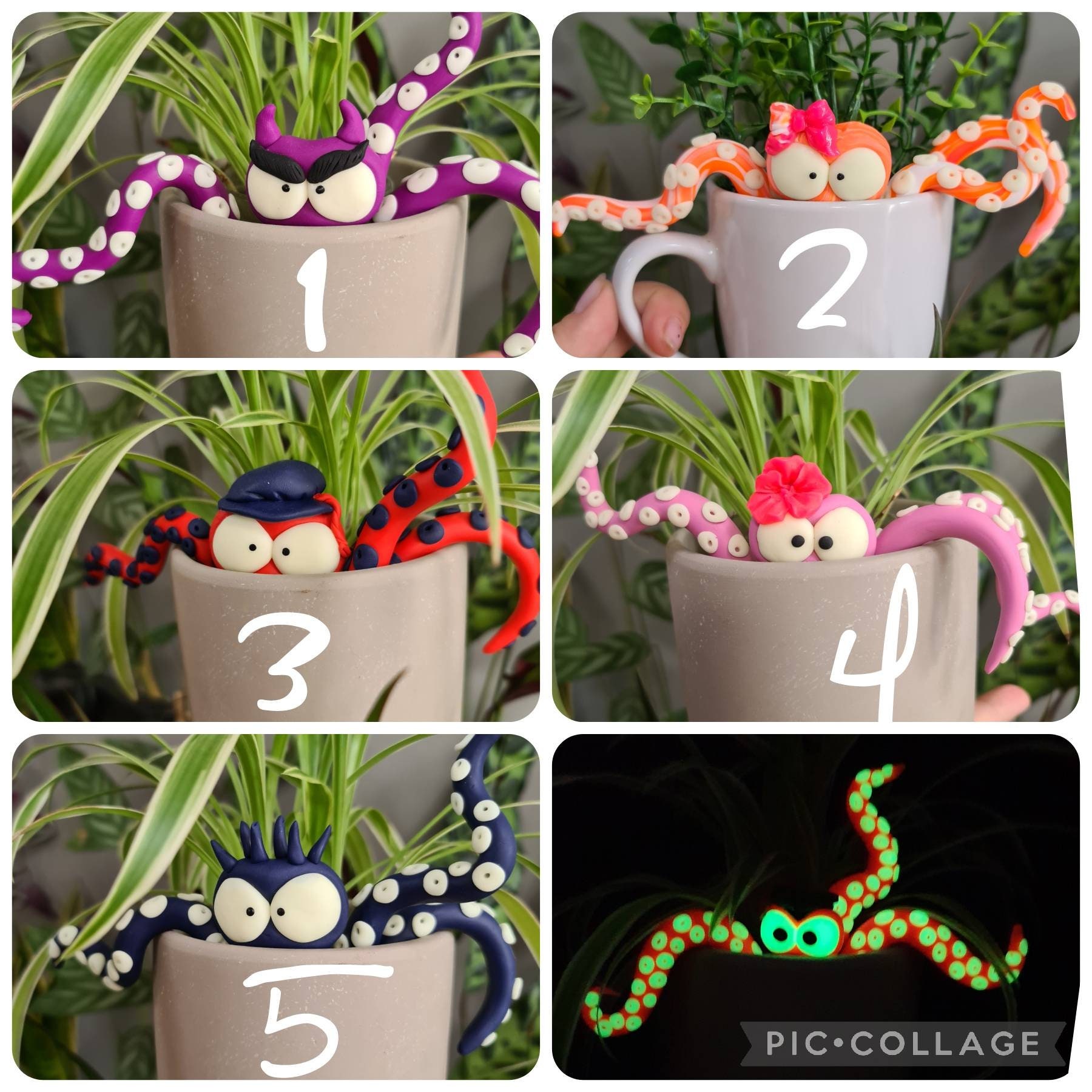 Octopus Plant Pot Decoration.pot Accessory.plant Pet.glow in - Etsy Canada