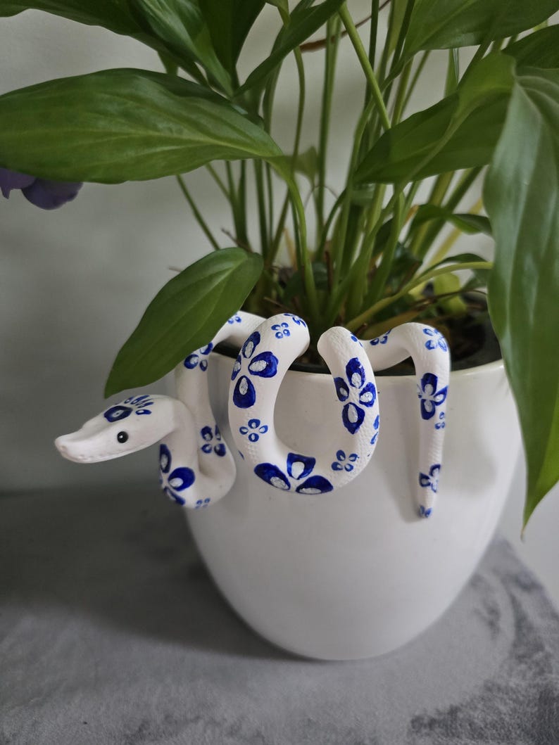 Charming Polymer Clay Snakes | Unique Plant Pot Decor | Handmade Home ...