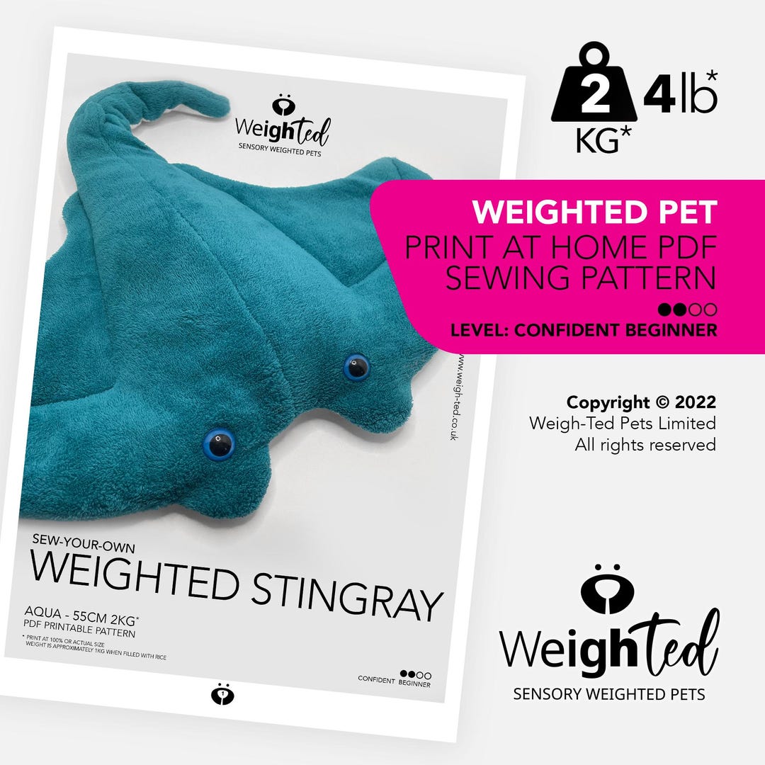 PDF SEWING PATTERN - 2kg Weigh-ted Stingray - Aqua - Sew Your Own ...