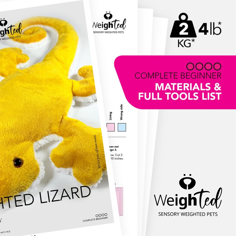 PDF SEWING PATTERN - 2kg Weigh-ted Lizard - Mango - Sew Your Own ...
